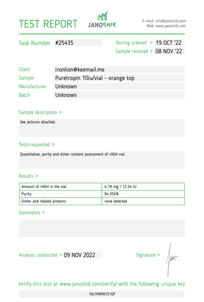 orange top puretropin gh HPLC testing 2022(2) – ironlion-lab.is